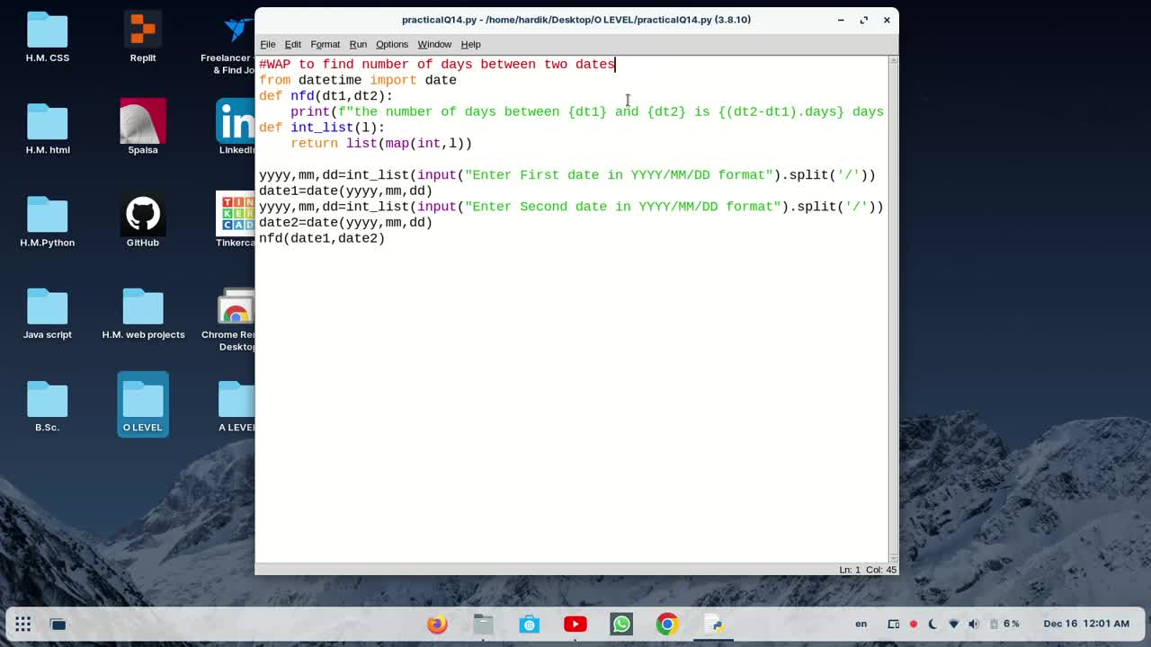 Hardik Mishra on LinkedIn: Basic Python program to find number of days ... Hardik Mishra on LinkedIn: Basic Python program to find number of days ...