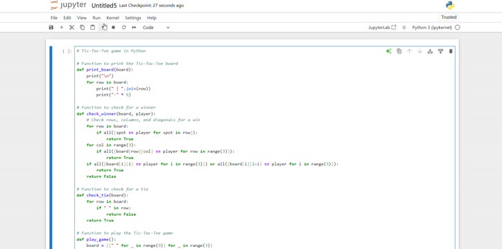 Kavya Shree on LinkedIn: #internship #programming #tictactoe # ... Kavya Shree on LinkedIn: #internship #programming #tictactoe # ...