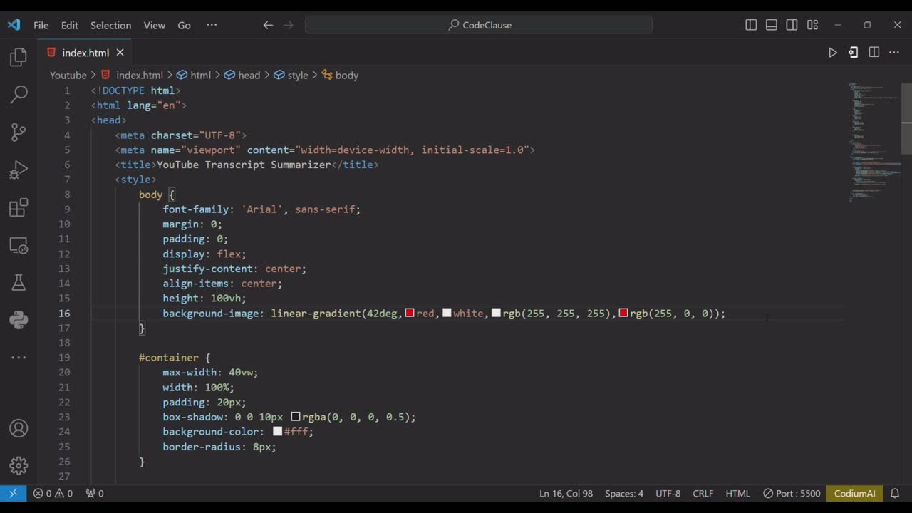 Finished Code Clause: a YouTube Transcript Summarizer | Pradeep KH ... Finished Code Clause: a YouTube Transcript Summarizer | Pradeep KH ...