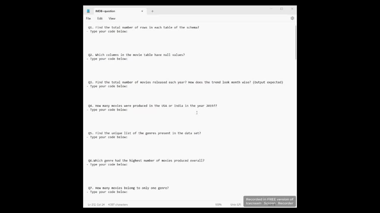 Exploring IMDb data with SQL | Sachin Jangid posted on the topic | LinkedIn Exploring IMDb data with SQL | Sachin Jangid posted on the topic | LinkedIn