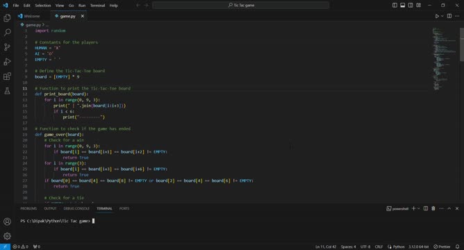 AI internship at CodSoft: Tic-tac-toe game | Deepak B. posted on the ... AI internship at CodSoft: Tic-tac-toe game | Deepak B. posted on the ...