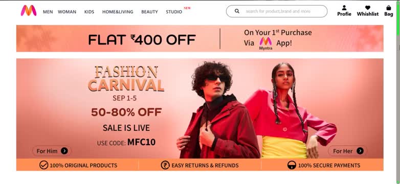 Anant k Patel on LinkedIn: Mintra clone web by using #html #css 🙂 Anant k Patel on LinkedIn: Mintra clone web by using #html #css 🙂