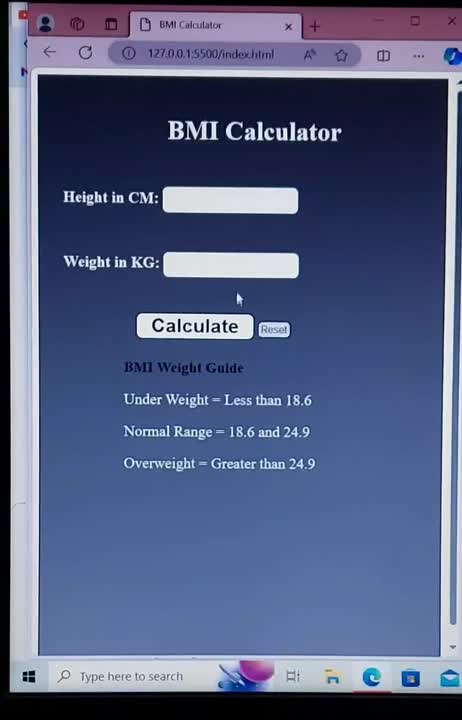 Project: BMI Calculator by Hitesh Choudhary | Tarun Jhamb posted on the ... Project: BMI Calculator by Hitesh Choudhary | Tarun Jhamb posted on the ...