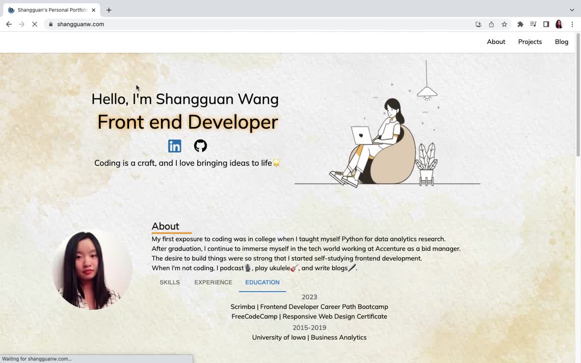 Shangguan Wang on LinkedIn: #portfoliowebsite #react #css #coding # ... Shangguan Wang on LinkedIn: #portfoliowebsite #react #css #coding # ...