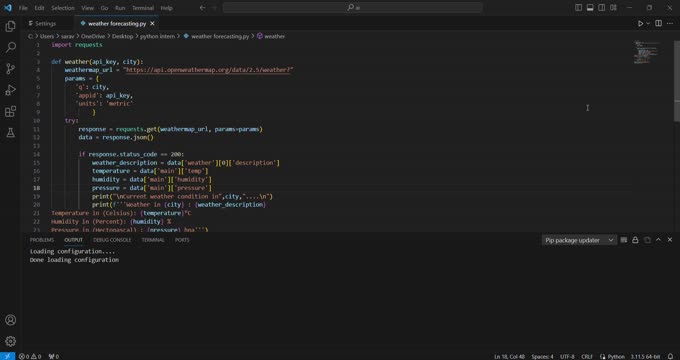 Saravanan V on LinkedIn: #python #weatherforecast #codingjourney # ... Saravanan V on LinkedIn: #python #weatherforecast #codingjourney # ...