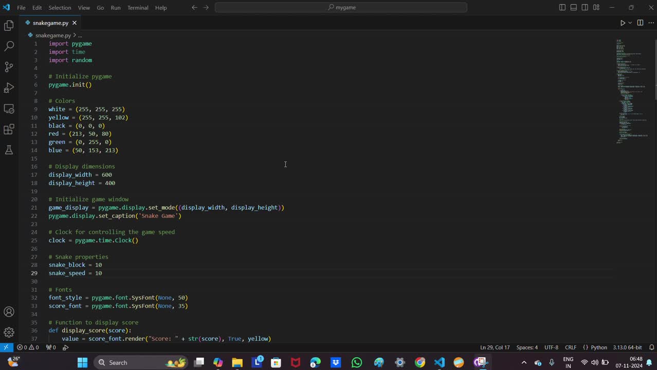 NANDHINI VIJAYAKUMAR on LinkedIn: #internpe #pygame #pythonprogramming NANDHINI VIJAYAKUMAR on LinkedIn: #internpe #pygame #pythonprogramming