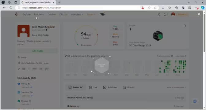 Completed 50+ days of LeetCode coding and earned 50-day streak | Sahil ... Completed 50+ days of LeetCode coding and earned 50-day streak | Sahil ...