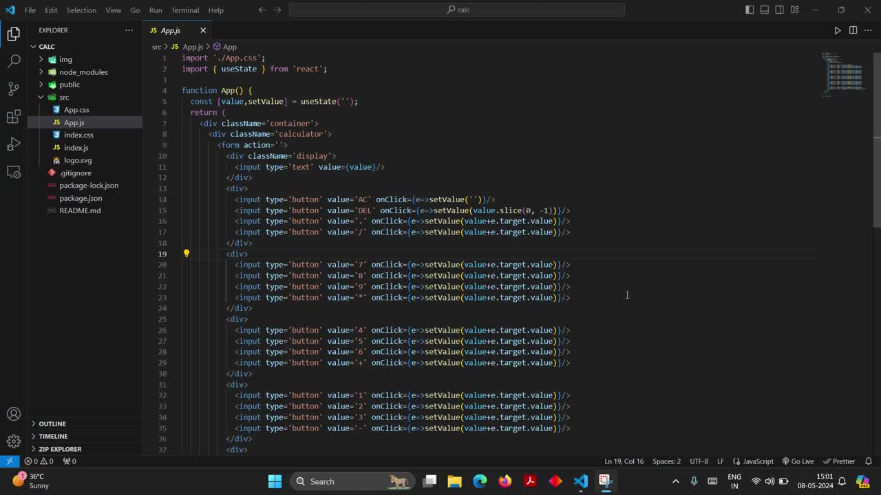 Finished a level-1 task with React calculator | Nawin Vignesh posted on ... Finished a level-1 task with React calculator | Nawin Vignesh posted on ...