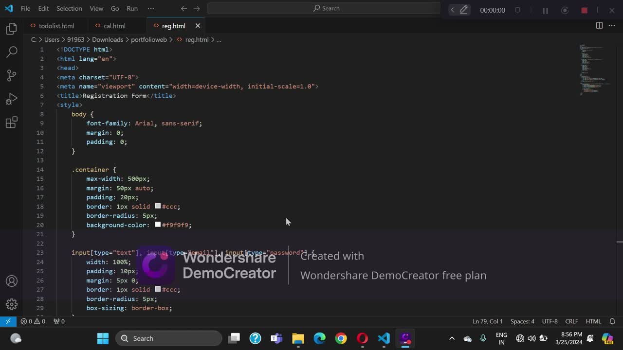 Snehal Mahajan on LinkedIn: Task 3 :resistration form using html, css, js Snehal Mahajan on LinkedIn: Task 3 :resistration form using html, css, js