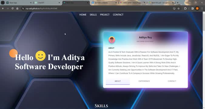 Introducing CodSoft's React portfolio | ADITYA ROY posted on the topic ... Introducing CodSoft's React portfolio | ADITYA ROY posted on the topic ...