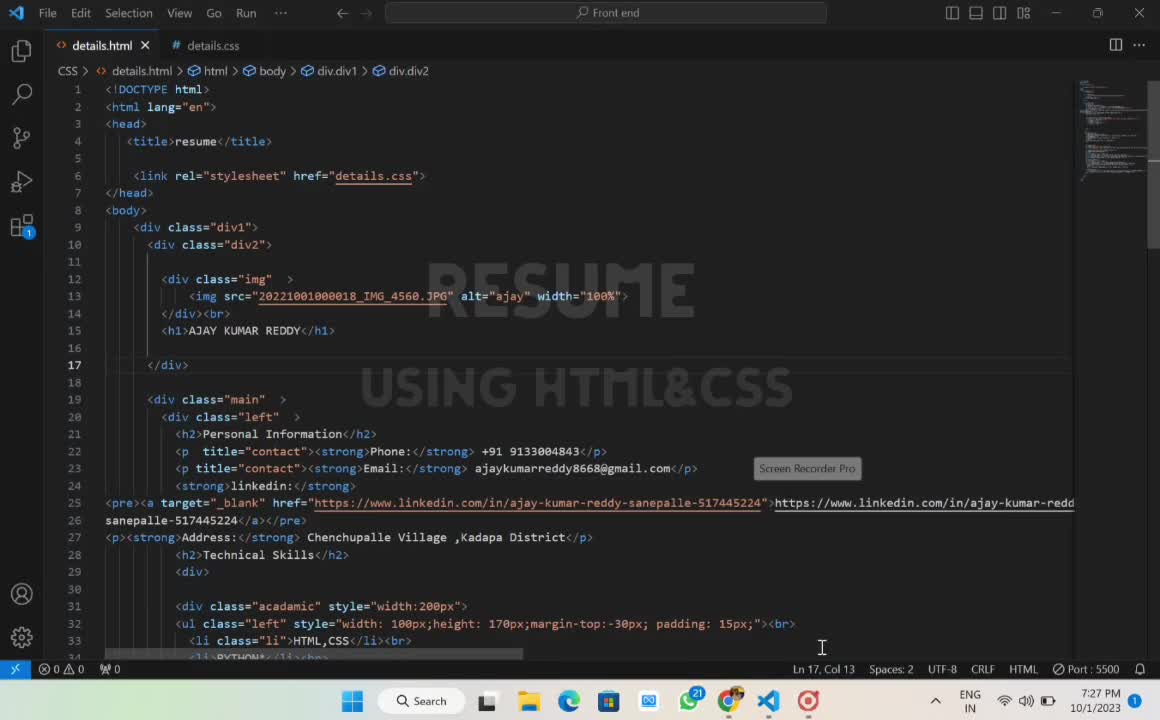 Ajay Kumar Reddy Sanepalle on LinkedIn: #internship #webdevelopment Ajay Kumar Reddy Sanepalle on LinkedIn: #internship #webdevelopment