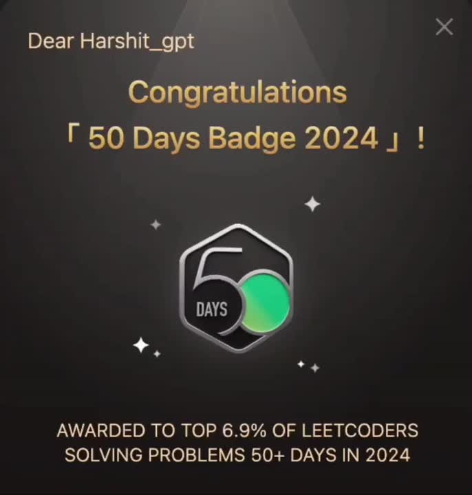 Harshit Gupta on LinkedIn: #leetcode #codingjourney #milestone # ... Harshit Gupta on LinkedIn: #leetcode #codingjourney #milestone # ...