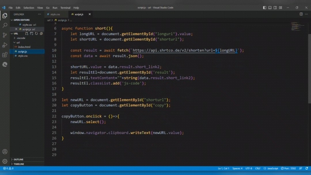 #urlshortner #html #css #javascript | Prasanthi Penagadam #urlshortner #html #css #javascript | Prasanthi Penagadam