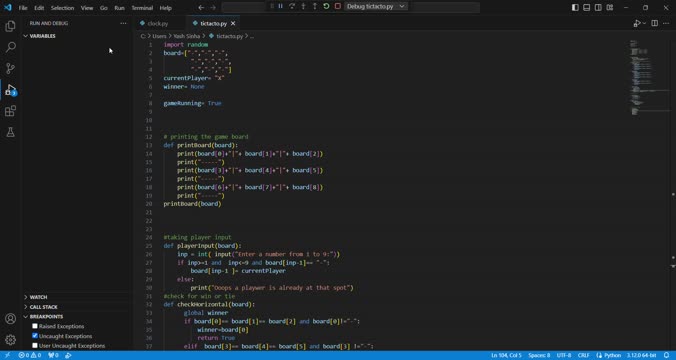 Yash Sinha on LinkedIn: This is my second python project on tic-tac-toe ... Yash Sinha on LinkedIn: This is my second python project on tic-tac-toe ...