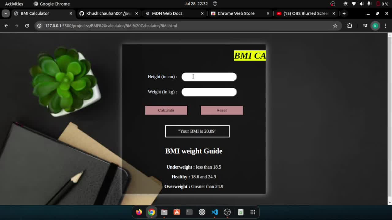 Khushi Chauhan on LinkedIn: #javascript #bmi #calculator #programming # ... Khushi Chauhan on LinkedIn: #javascript #bmi #calculator #programming # ...