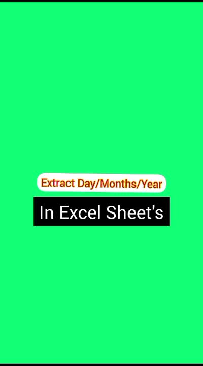 How to Extract Days/ Month/ Years in Excel Sheets | Binary Computers ... How to Extract Days/ Month/ Years in Excel Sheets | Binary Computers ...