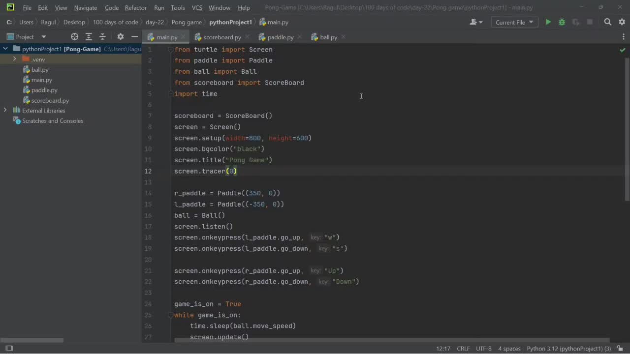 Ragul Kumar A on LinkedIn: #100daysofcode #python #ponggame #oop # ... Ragul Kumar A on LinkedIn: #100daysofcode #python #ponggame #oop # ...