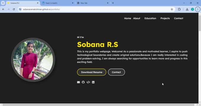 Creating my portfolio using HTML, CSS, and JavaScript | Sobana R.S ... Creating my portfolio using HTML, CSS, and JavaScript | Sobana R.S ...