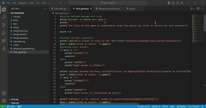 How to create a Quiz game with Python | Shubham Mallick posted on the ... How to create a Quiz game with Python | Shubham Mallick posted on the ...