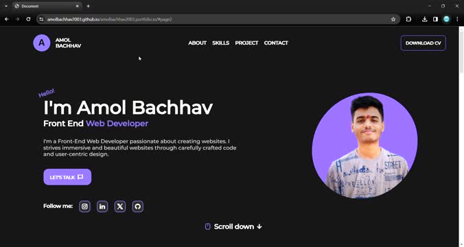 Building my first portfolio website with CodSoft Task 1 | Amol bachhav ... Building my first portfolio website with CodSoft Task 1 | Amol bachhav ...