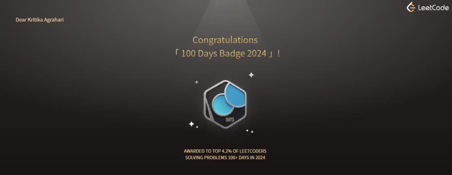 Kritika Agrahari on LinkedIn: #leetcode #100daysbadge #codingchallenges ... Kritika Agrahari on LinkedIn: #leetcode #100daysbadge #codingchallenges ...