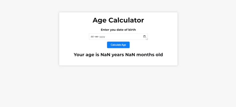 Completed a JavaScript project on age calculator | Abesh Sarkar posted ... Completed a JavaScript project on age calculator | Abesh Sarkar posted ...