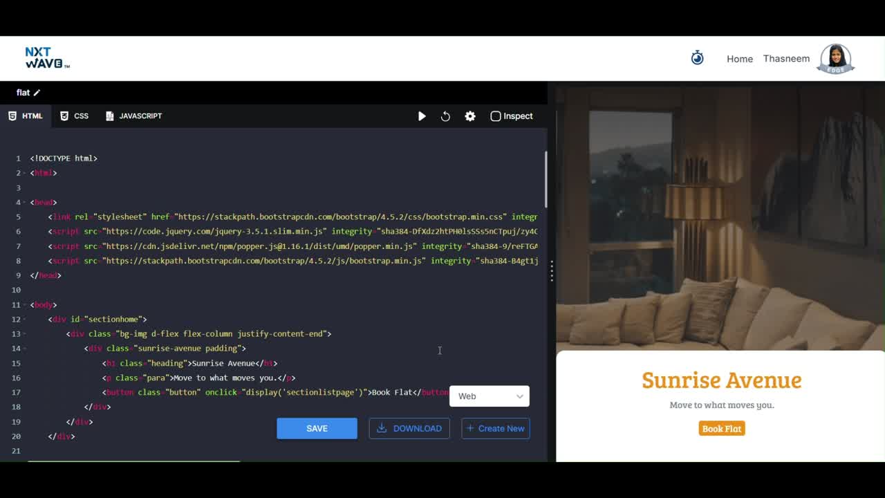 How I built Sunrise Avenue page with NxtWave | Thasneem Ibrahim posted ... How I built Sunrise Avenue page with NxtWave | Thasneem Ibrahim posted ...