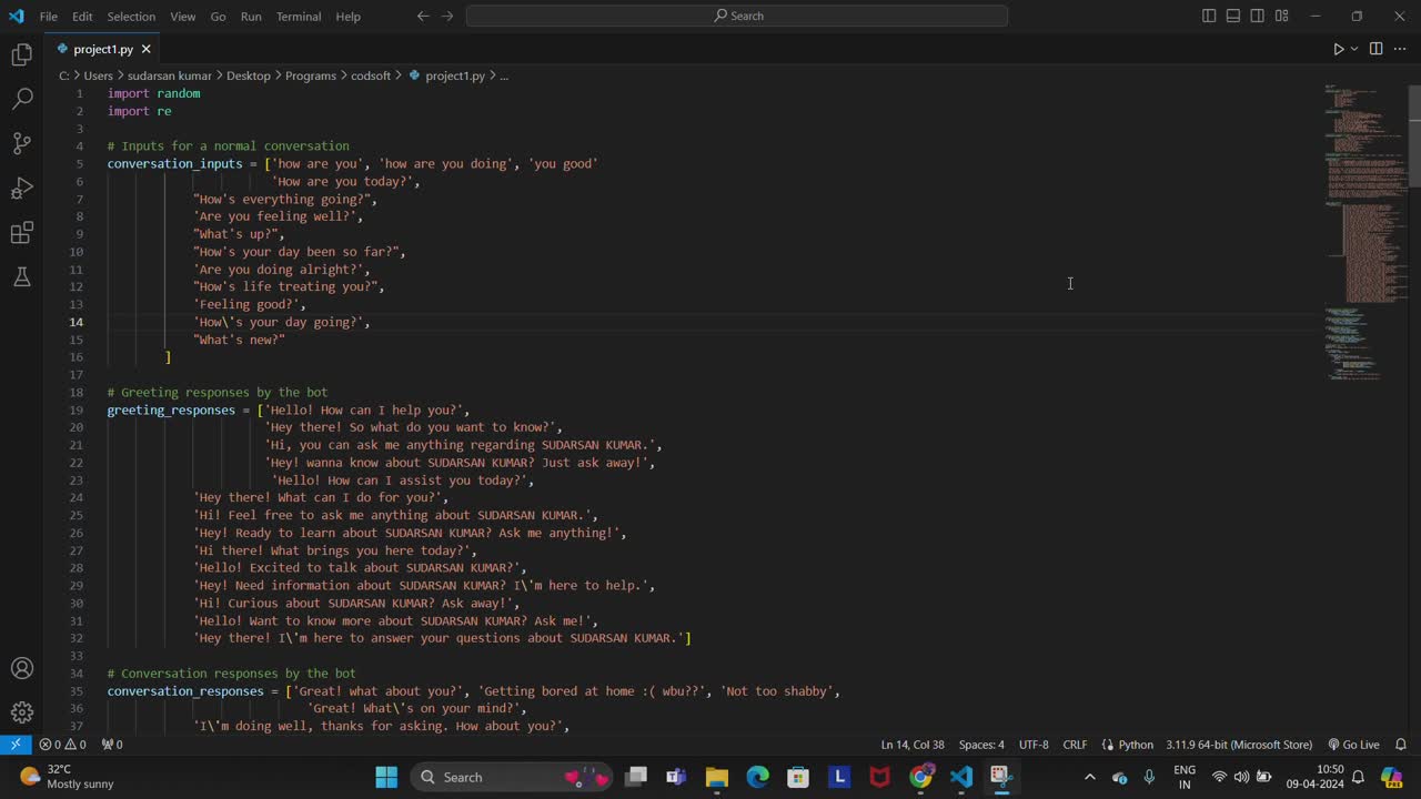 Sudarsan kumar on LinkedIn: #artificial #codsoft #internship Sudarsan kumar on LinkedIn: #artificial #codsoft #internship