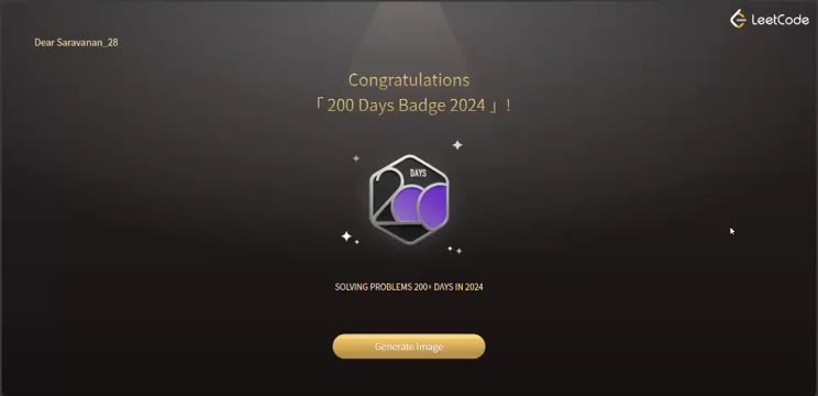 Saravanan G on LinkedIn: Exciting Milestone: 200 Days on LeetCode! I’m ... Saravanan G on LinkedIn: Exciting Milestone: 200 Days on LeetCode! I’m ...