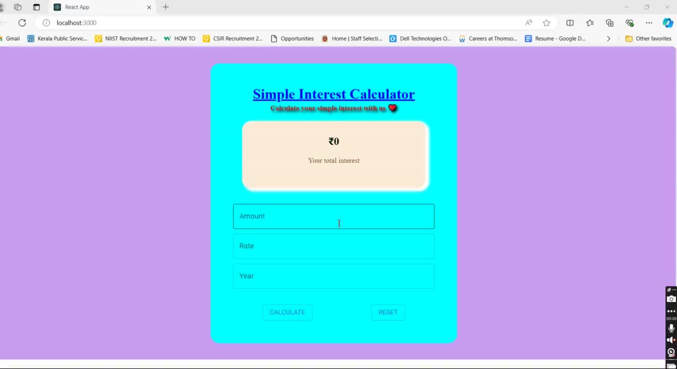 My first react.js project: Simple Interest Calculator | ANJU JOHN ... My first react.js project: Simple Interest Calculator | ANJU JOHN ...