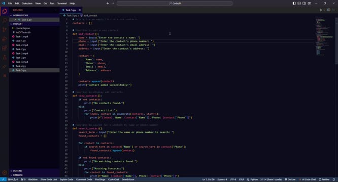Ashwin T on LinkedIn: #internship #python #coding #contactbook #codsoft Ashwin T on LinkedIn: #internship #python #coding #contactbook #codsoft