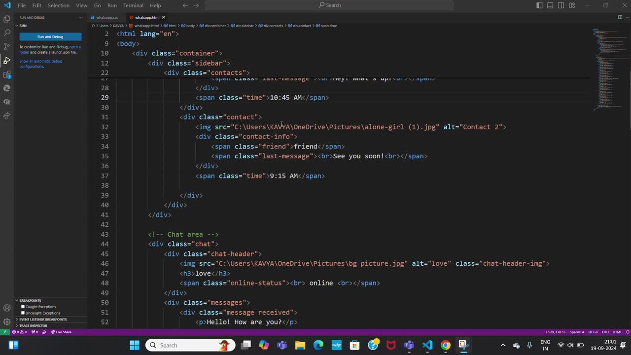 Kavya Somana on LinkedIn: #webdevelopment #whatsappclone #htmlcss # ... Kavya Somana on LinkedIn: #webdevelopment #whatsappclone #htmlcss # ...