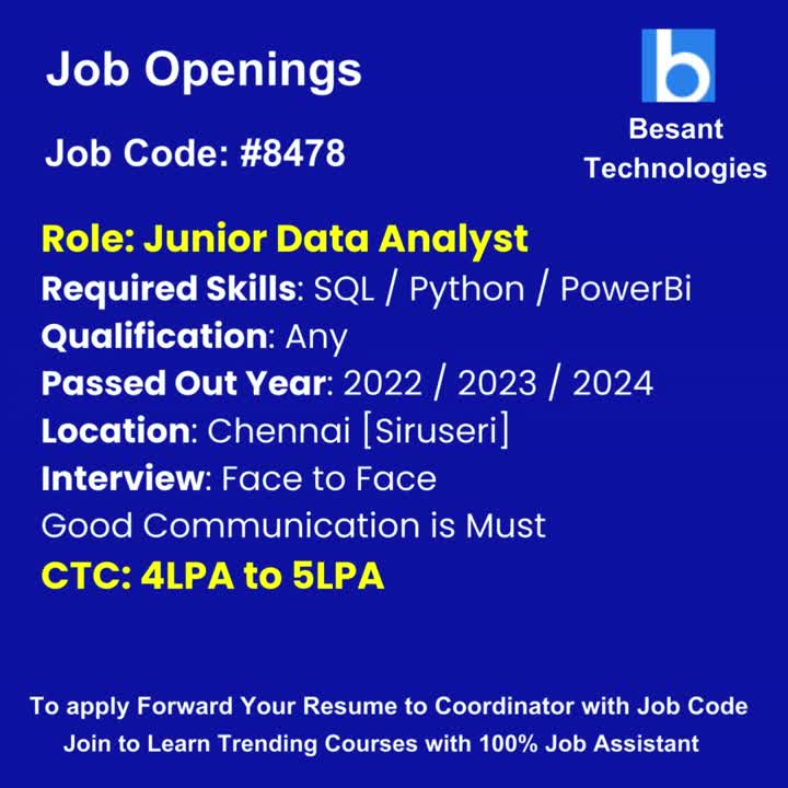 Besant Technologies on LinkedIn: #python #pythondeveloper #sql #powerbi ... Besant Technologies on LinkedIn: #python #pythondeveloper #sql #powerbi ...
