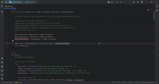 Kore Dhanush on LinkedIn: #python #coding #rentcalculator # ... Kore Dhanush on LinkedIn: #python #coding #rentcalculator # ...
