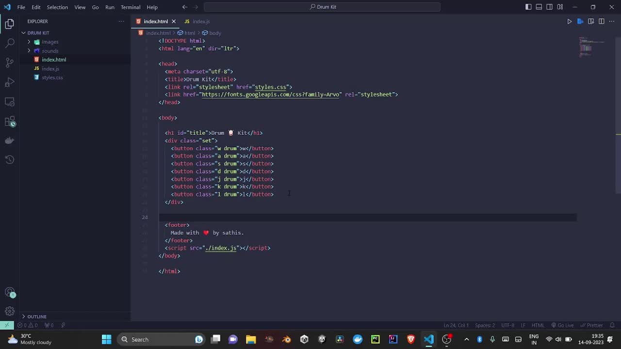 Created a drum kit with HTML, CSS, and JavaScript | Sathiskumar ... Created a drum kit with HTML, CSS, and JavaScript | Sathiskumar ...