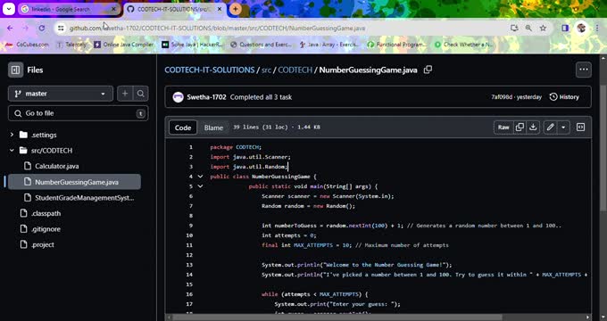 Swetha V on LinkedIn: #javaprogramming #numberguessinggame #logicgame # ... Swetha V on LinkedIn: #javaprogramming #numberguessinggame #logicgame # ...
