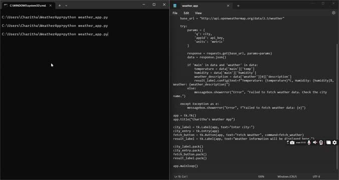Kothepalle Charitha on LinkedIn: #pythonprogramming #weatherapp # ... Kothepalle Charitha on LinkedIn: #pythonprogramming #weatherapp # ...