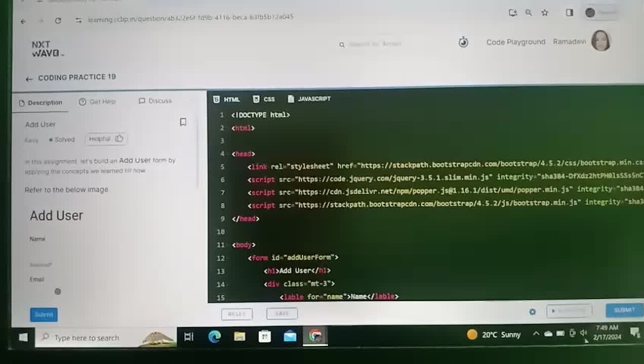 Ramadevi Marturi on LinkedIn: #ccbp #javascript #html #css #bootstrap # ... Ramadevi Marturi on LinkedIn: #ccbp #javascript #html #css #bootstrap # ...