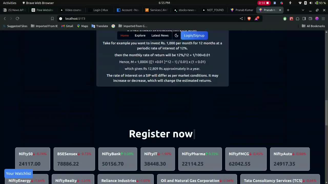 Built a React web application for stocks and newsfeed | Pranab Kumar ... Built a React web application for stocks and newsfeed | Pranab Kumar ...