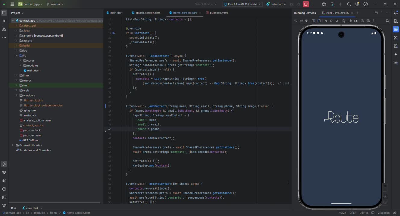 #flutter #mobiledevelopment #dart #contactapp #uiux #route #coding ... #flutter #mobiledevelopment #dart #contactapp #uiux #route #coding ...