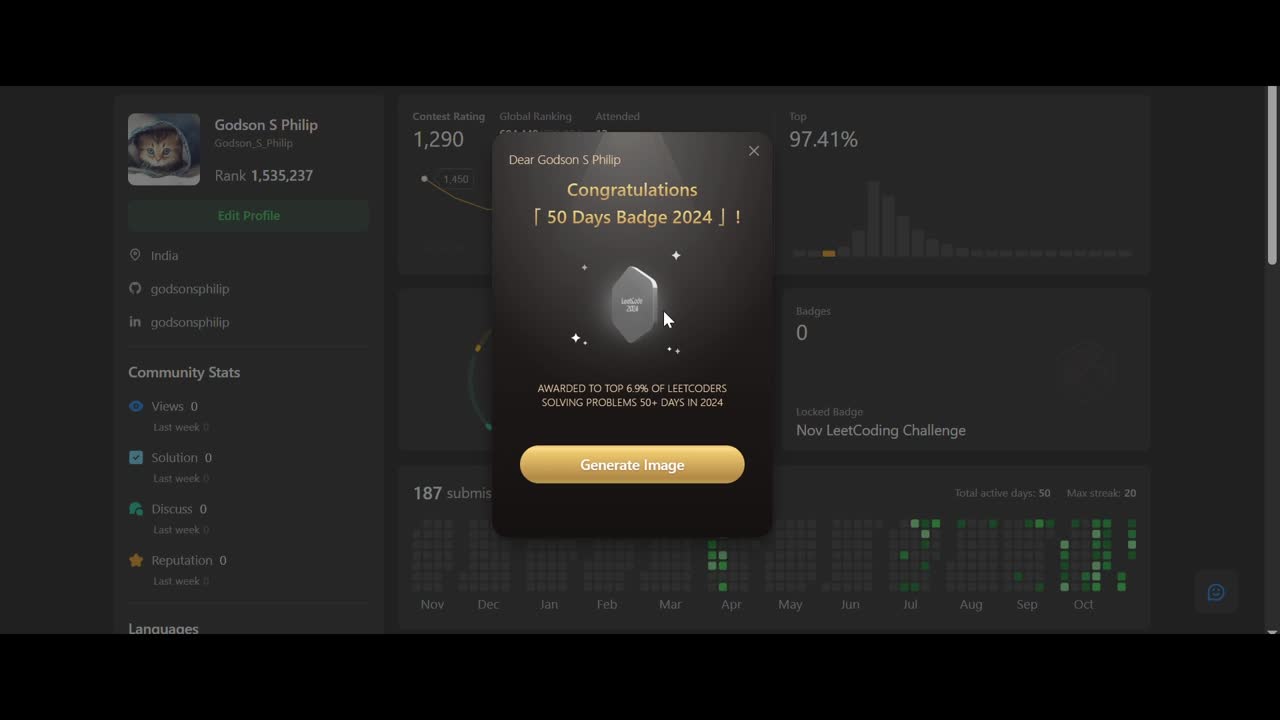 Godson S. Philip on LinkedIn: #leetcode #50daysofcoding #codingjourney ... Godson S. Philip on LinkedIn: #leetcode #50daysofcoding #codingjourney ...