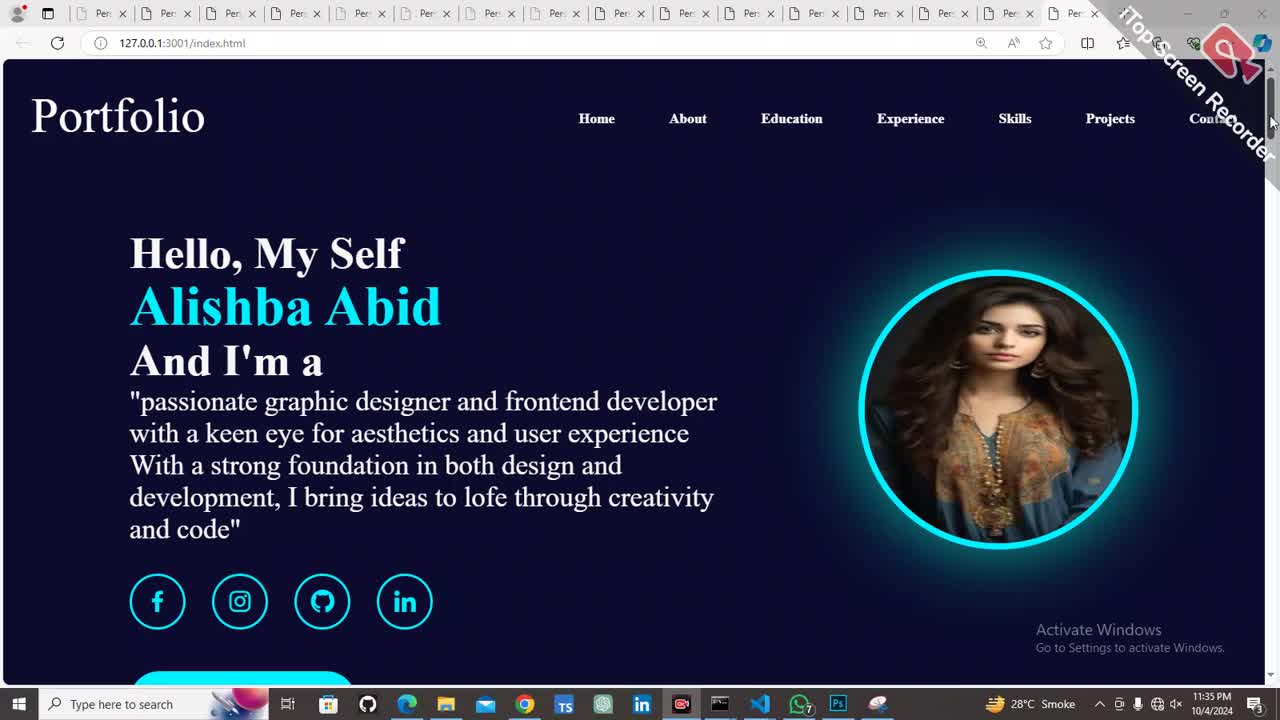 alishba Abid on LinkedIn: Personal Portfolio Website 💻 I developed a ... alishba Abid on LinkedIn: Personal Portfolio Website 💻 I developed a ...