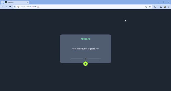Launching Advice Generator with React.js | Ragul R posted on the topic ... Launching Advice Generator with React.js | Ragul R posted on the topic ...