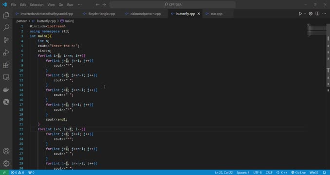 Monish Yadav on LinkedIn: #programming #coding #patterns #butterfly # ... Monish Yadav on LinkedIn: #programming #coding #patterns #butterfly # ...