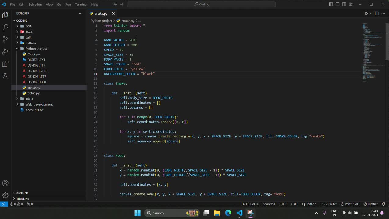 Building a snake game with Python | Lalit Mohan Sahoo posted on the ... Building a snake game with Python | Lalit Mohan Sahoo posted on the ...