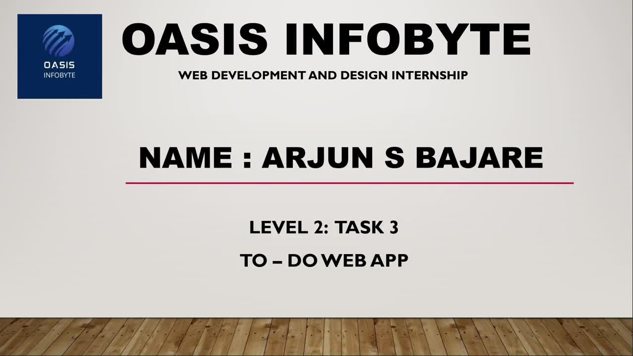 ARJUN BAJARE on LinkedIn: #oasisinfobyte #webdevelopment #internship ARJUN BAJARE on LinkedIn: #oasisinfobyte #webdevelopment #internship