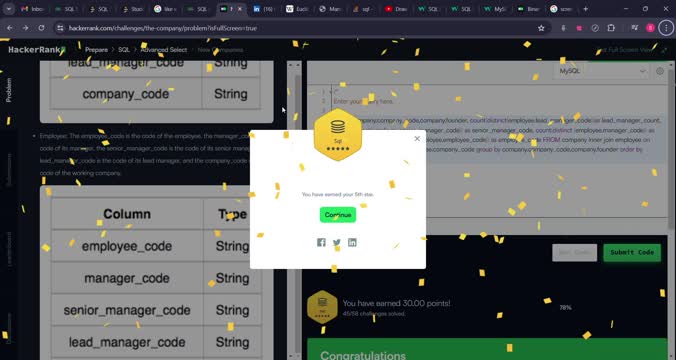 Earned Gold Level Five Star SQL on HackerRank | Sai Ramisetti posted on ... Earned Gold Level Five Star SQL on HackerRank | Sai Ramisetti posted on ...