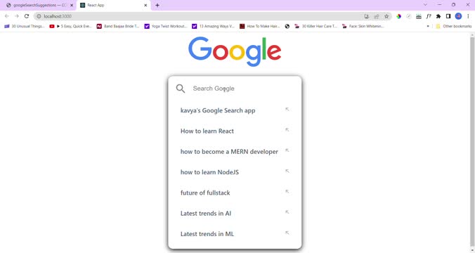 Kavya Sri kalepu on LinkedIn: #reactjs #googlesearch #developerprojects ... Kavya Sri kalepu on LinkedIn: #reactjs #googlesearch #developerprojects ...