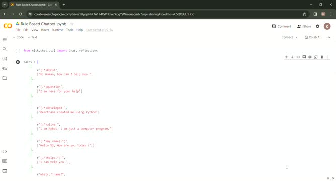#codsoft #internship #ai #chatbot | Keerthana M G #codsoft #internship #ai #chatbot | Keerthana M G