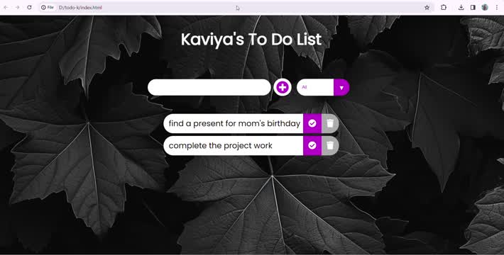 Kaviya Ganesan on LinkedIn: #webdevelopment #todolist #html #css # ... Kaviya Ganesan on LinkedIn: #webdevelopment #todolist #html #css # ...